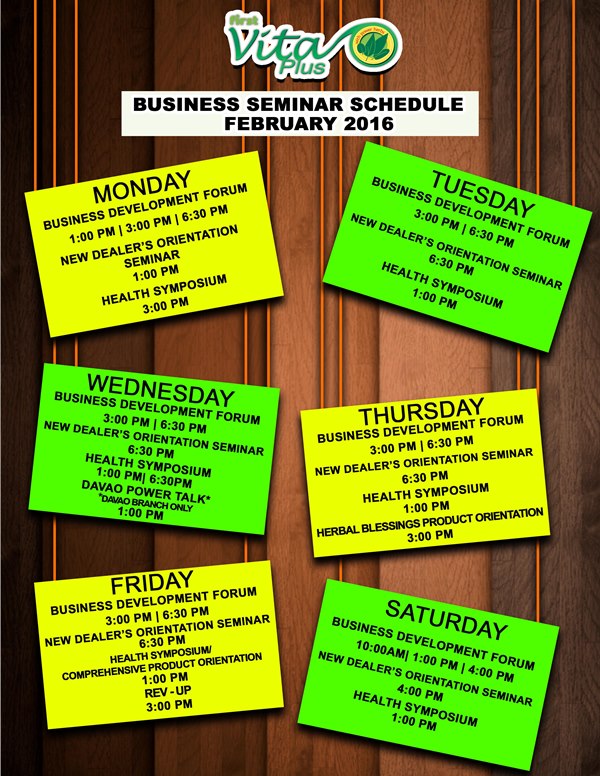 Seminar Schedules
